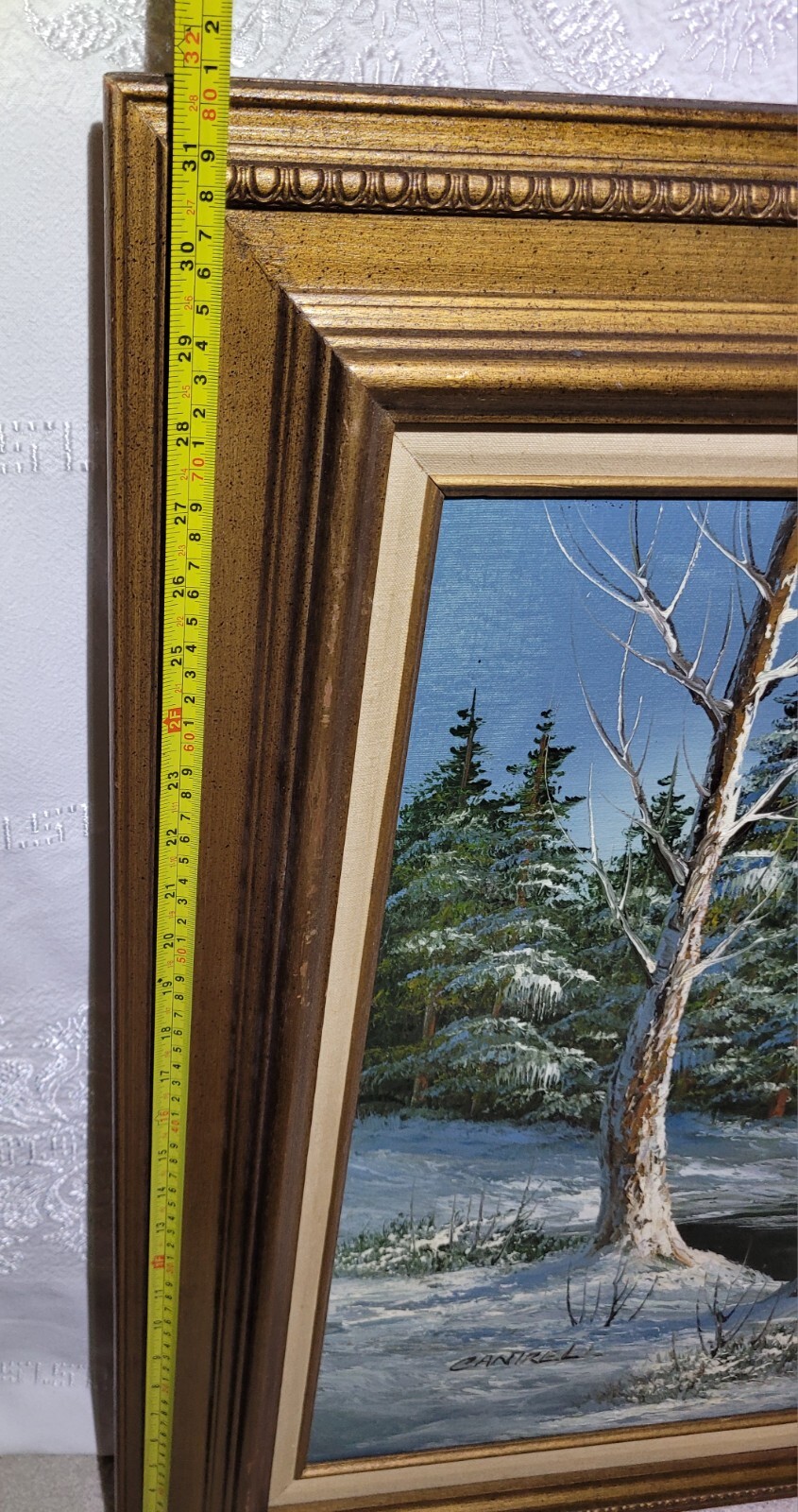 VTG Lisited PHILLIP CANTRELL Signed Winter Snow Landscape O/C Painting ...