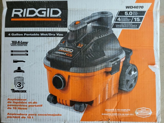 Ridgid WD4070 4 Gallon Portable Wet/Dry Vacuum for sale online | eBay