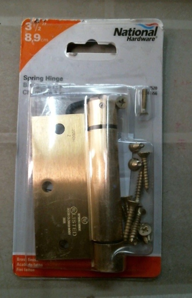 National Hardware N184-556 3-1/2" Spring Hinge, Heavy Duty, Brass, Free ...