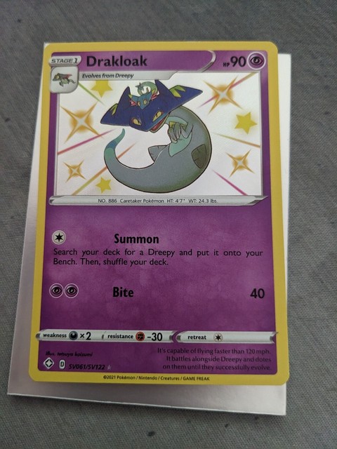 Pokémon TCG Drakloak Shining Fates SV061/SV122 Holo Shiny Holo Rare for ...