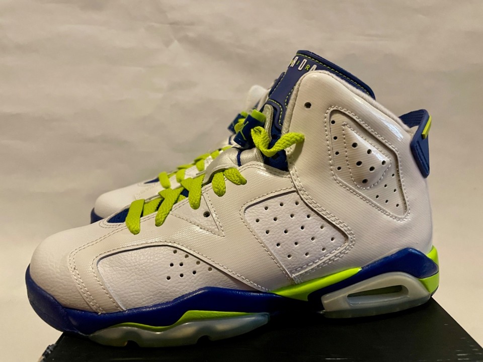 Nike Air Jordan 6 Retro GG 543390 108 6y Seahawks VI OG Retro Kids ...
