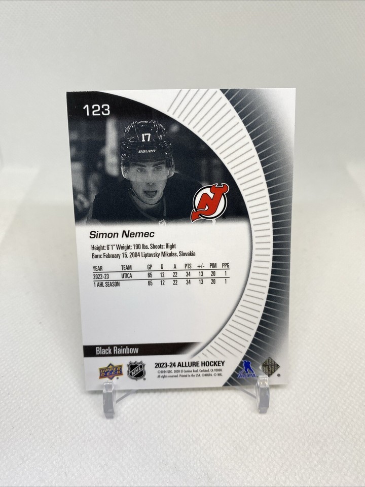 Simon Nemec 2023-24 UD Allure Black Rainbow Rookie Card | eBay