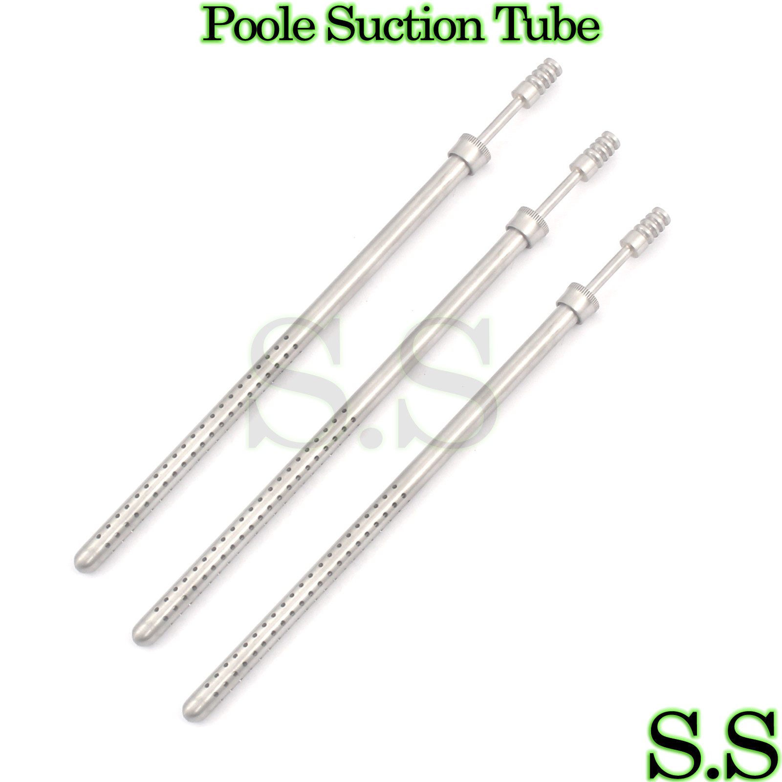 3 Pcs Medical Surgical Poole Straight Suction Tube 9.25" Width 10mm ...