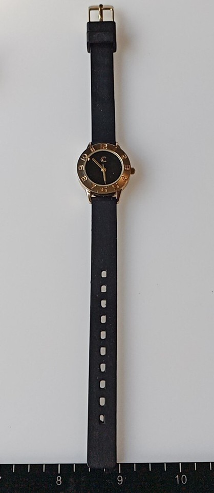 Collezio Gold Tone Women's Watch With Black Silicone Band | eBay