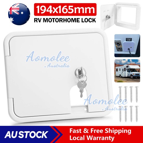 Caravan Utility Door Access Hatch Rectangle 194x165mm RV Motorhome Lock ...