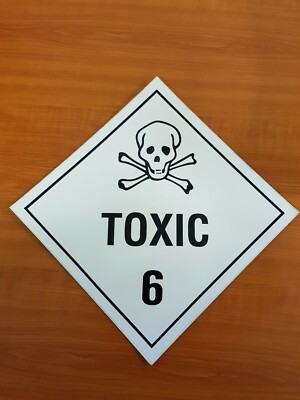 NEW Toxic 6 Safety Sign 250x250mm Self Adhesive Sticker | eBay