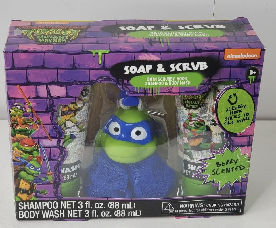 Teenage Mutant Ninja Turtles Shampoo Body Wash & Scrub Bath Set w 46 ...
