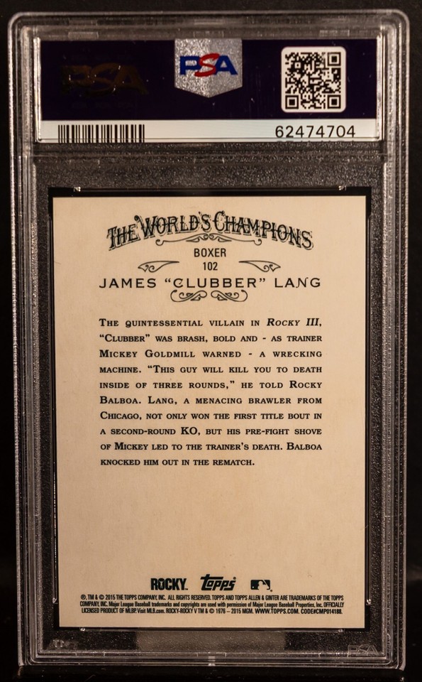 James Clubber Lang 2015 Topps Allen Ginter X 102 10th Anniversary PSA ...