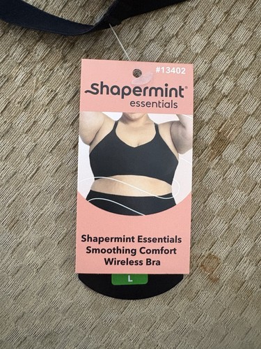 Shapermint Essentials Smoothing Comfort Wireless Bra, Black, Size Large ...
