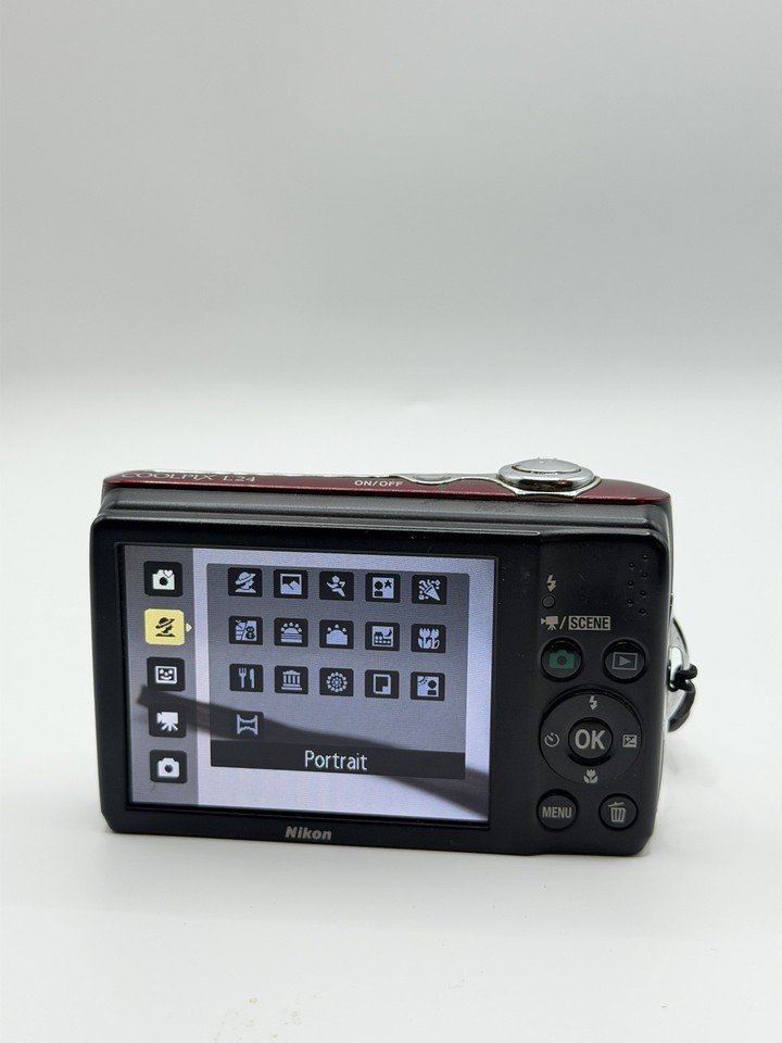 Nikon Coolpix L24 Red 14MP 3" LCD 3.6x Optical Zoom Compact Digital ...