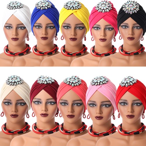 African Women Muslim Hijab Bonnet Chemo Cap Islam Turban Hat Arab ...