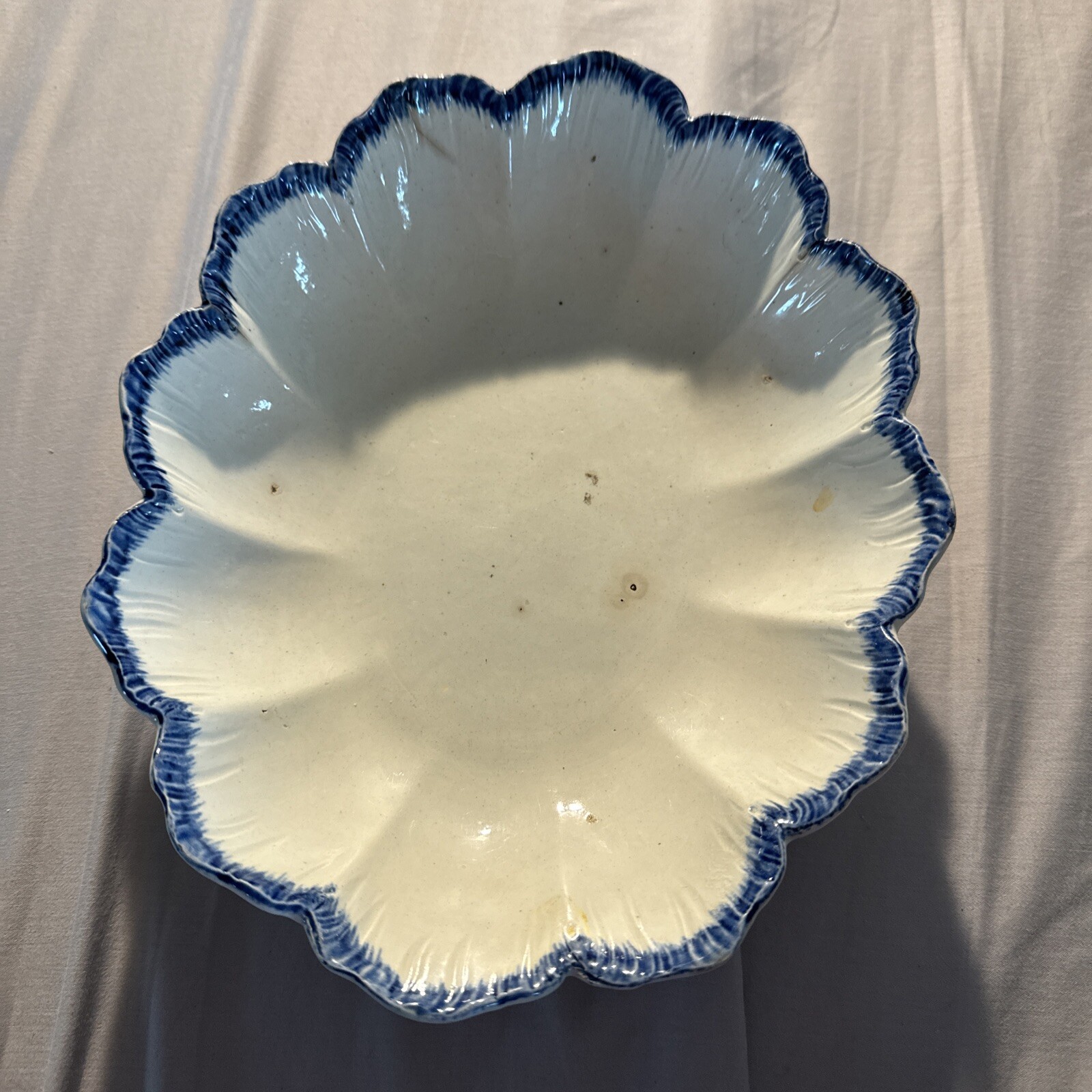 Early 19th Century Staffordshire Riley Creamware Blue Feather Edge Bowl ...