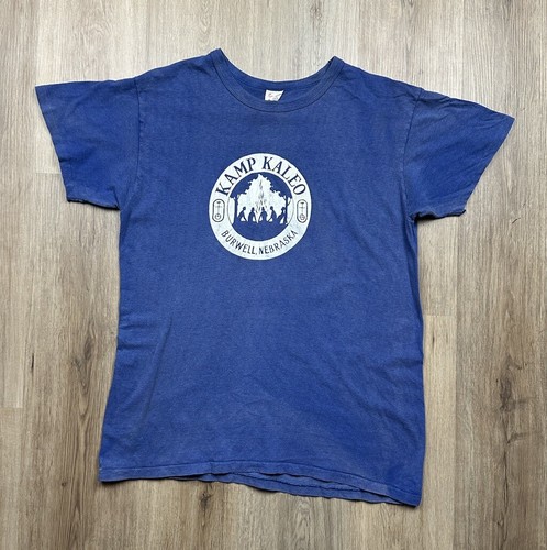 Kamp Kaleo Burwell Nebraska Vintage Blue 80s Summer Camp T-Shirt Large ...
