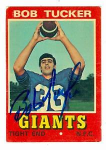 Bob Tucker autographed football card New York Giants 1974 Topps Wonder ...