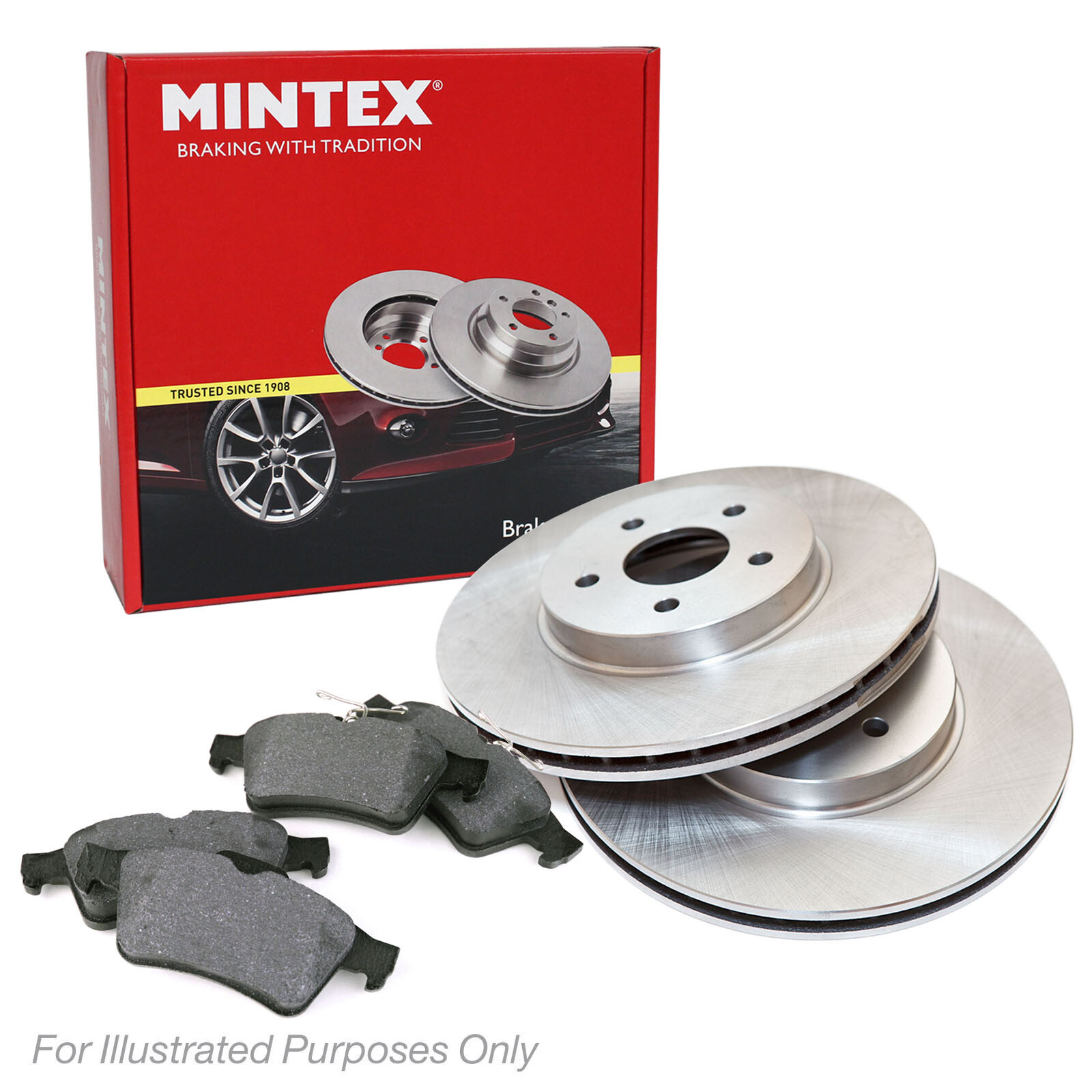 Mintex Brakebox Front Brake Discs & Pads For Ford Transit Connect 1.0 ...