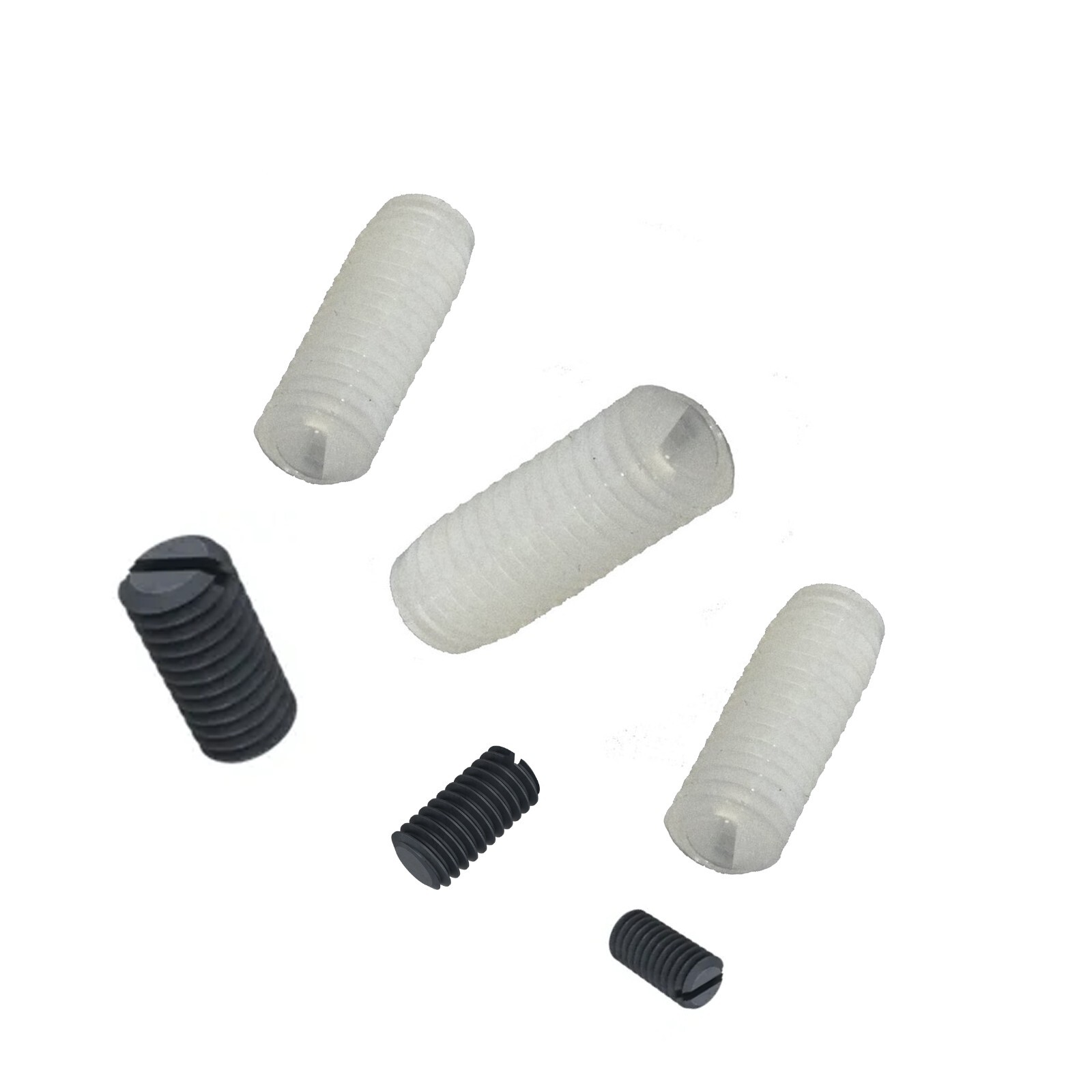 NYLON Plastic GRUB SCREWS Slotted Head Black or Natural Options Various ...