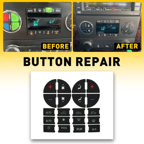 AC Dash Button Repair Kit Decal Stickers Replacement For Chevy GMC ...