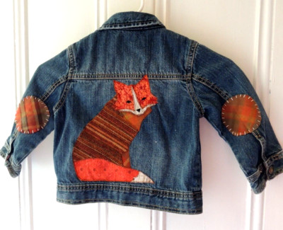 Crazy 8 Toddler Jean Jacket Fox Bunny Patches Denim Jacket Elbow ...