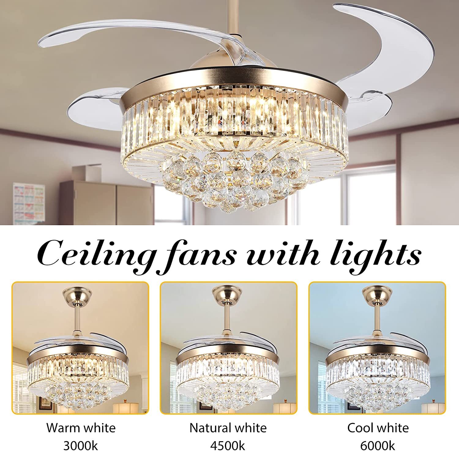 Comprar 42 quot Ceiling Fans with Lights Remote Contro... en USA desde ...
