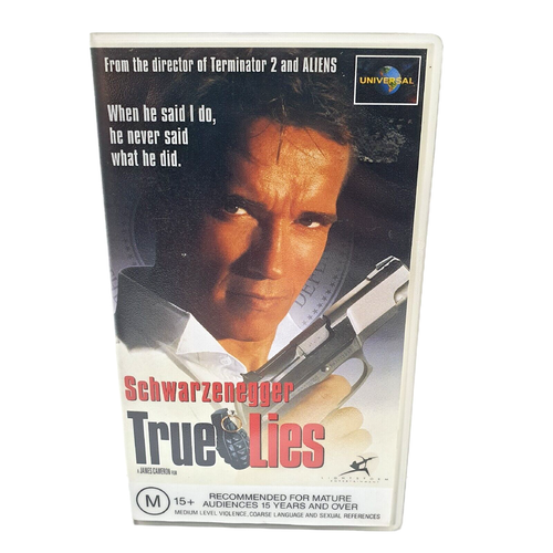 True Lies VHS Tape Schwarzenegger Jamie Lee Curtis 1994 M15+ Action ...