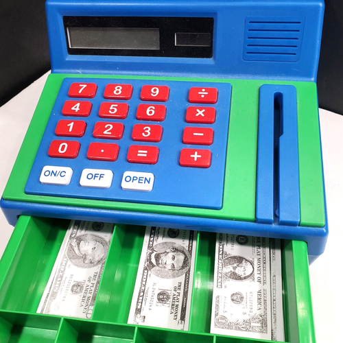 Kids Cash Register Toy Play Lakeshore Learning PP723 With Paper Money ...
