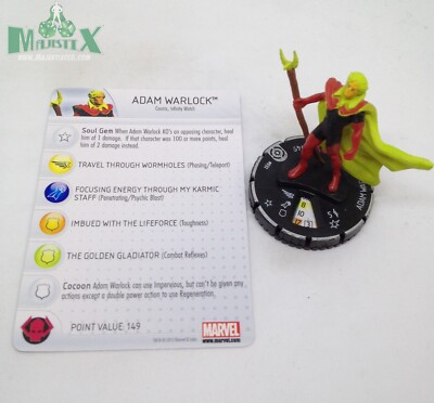 Heroclix Galactic Guardians set Adam Warlock #032 Rare figure w/card ...