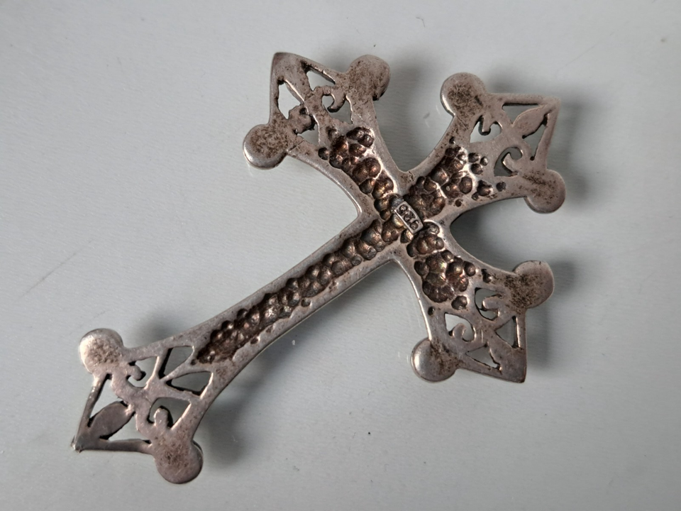 Pretty, Old Cross, Crucifix, 925 Silver Partly Black Enameled, 5,3cm ...