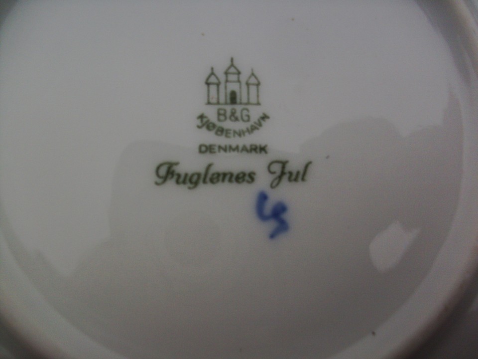 B & G COPENHAGEN PORCELAIN " FUGLENES JUL" CHRISTMAS PLATE 1967 MADE IN ...