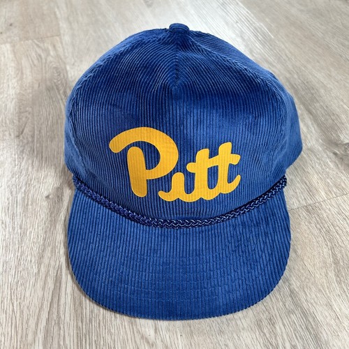 Vintage Pitt Panthers Hat Strapback College Blue Corduroy Rope Cap | eBay