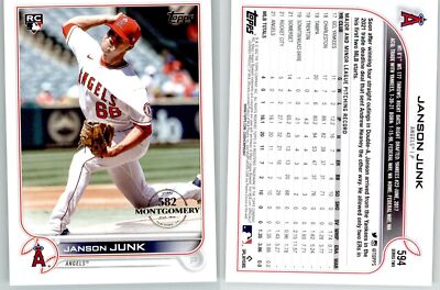 Janson Junk 2022 Topps 582 Montgomery Stamped Set #594 Angels RC Rookie ...