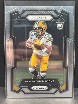 2023 Prizm 333 Dontayvion Wicks Rookie RC Green Bay Packers football ...