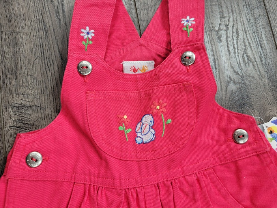 Baby Girl New Vintage Carter's 9-12 Month Pink Bunny Rabbit Overalls | eBay