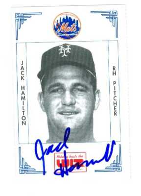 Jack Hamilton autographed baseball card Mets 1991 Wiz baseball card ...