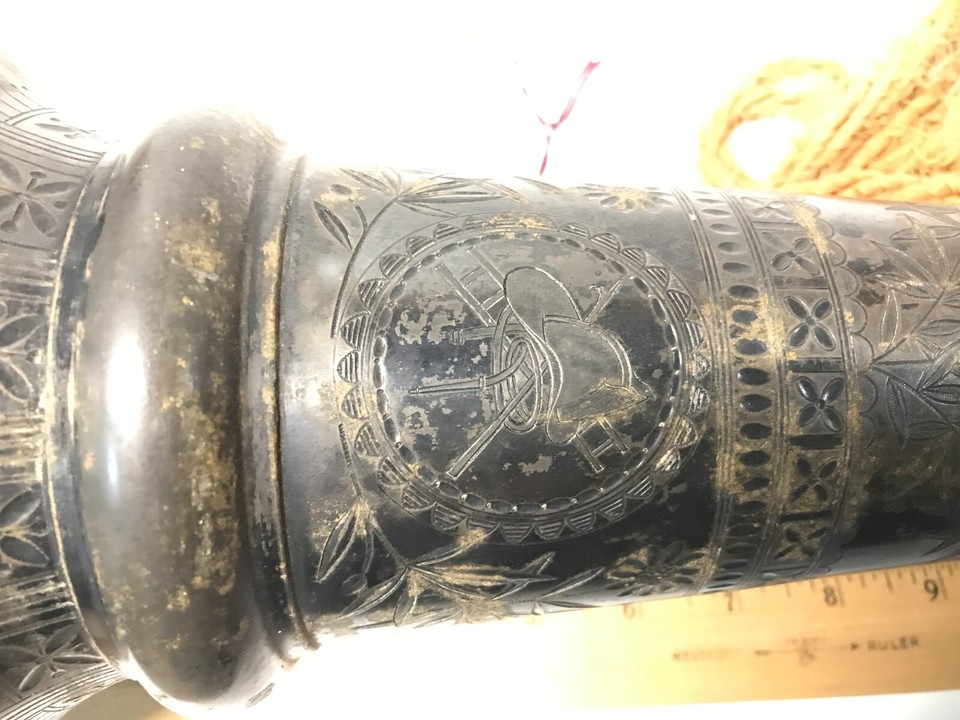 RARE Early 1800's Ornate Fire Fighter Parade Ceremonial Trumpet Horn ...