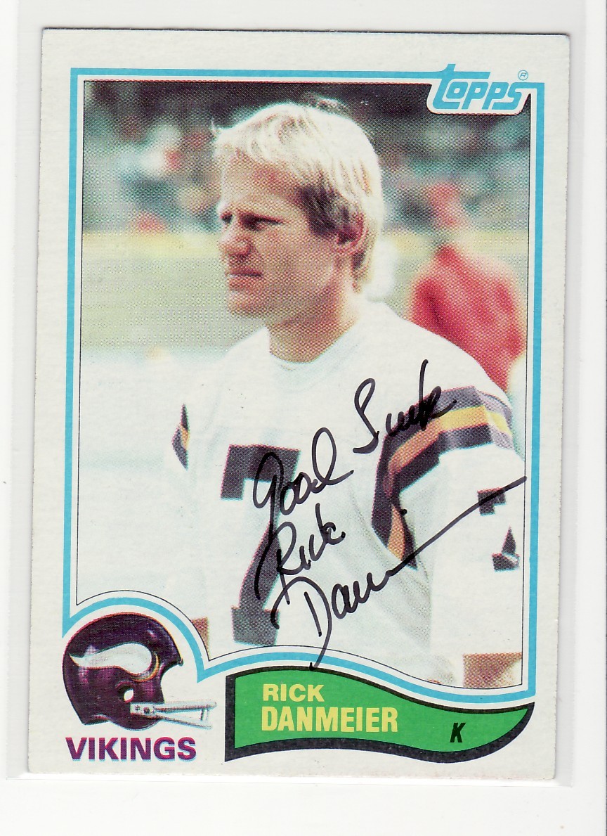 RICK DANMEIER MINNESOTA VIKINGS 1982 TOPPS #393 AUTOGRAPHED FOOTBALL ...