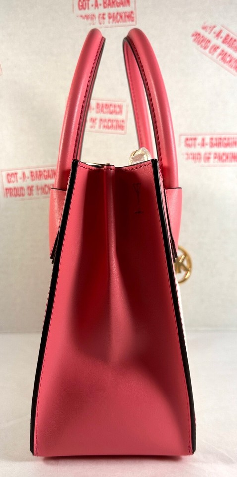 Michael Kors Mercer Medium Logo Embossed Cotton Canvas Satchel ...