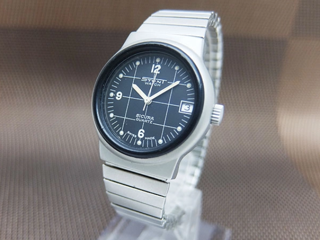 SICURA STUNT WATCH MODEL DEPOSE 8500 Black Dial Quartz Vintage Watch ...