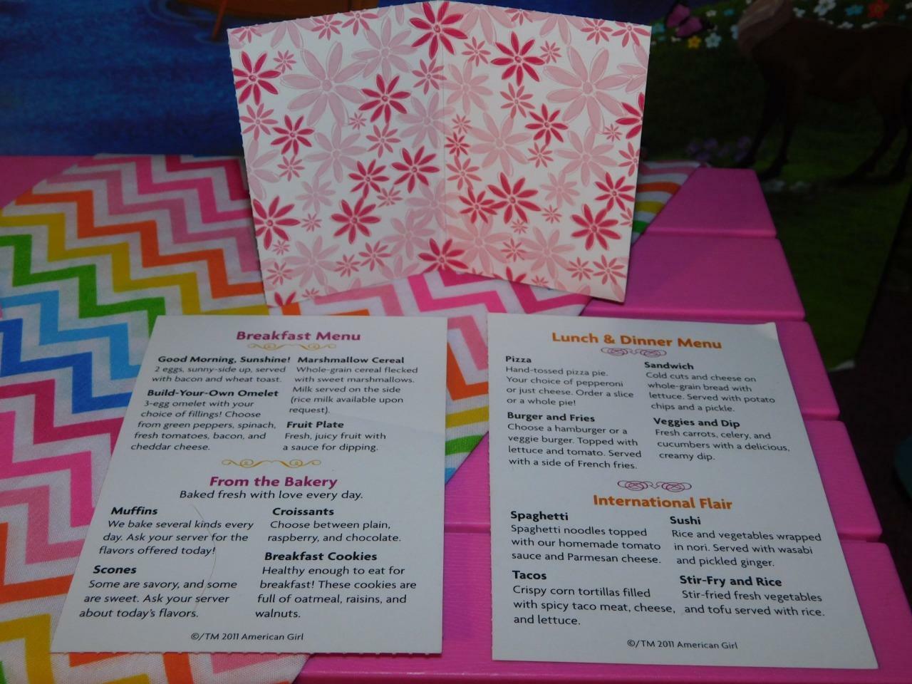 18" Doll American Girl Restaurant Menus, Coupons, Thank You Cards ...