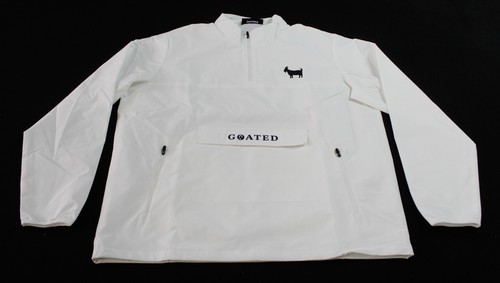 Goated Golf Men's Graphic Logo 1/4 Zip Pullover Golf Jacket NC3 White ...