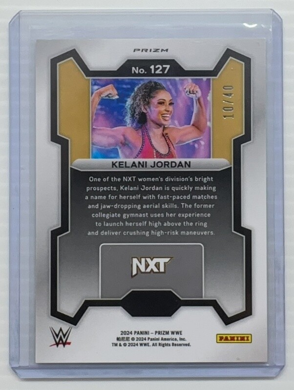 2024 Prizm WWE Kelani Jordan WrestleMania Prizm Rookie Card RC #10/40 ...