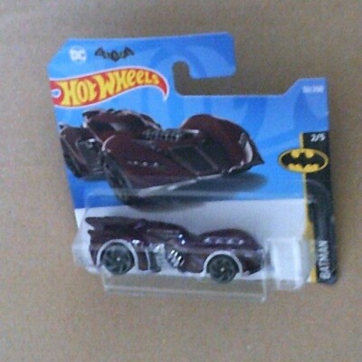 HOT WHEELS DC BATMAN: ARKHAM ASYLUM BATMOBILE, BURGANDY, SHORT CARD ...