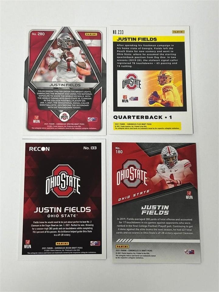 2021 Justin Fields Rookie Cards (4 cards Total) | eBay