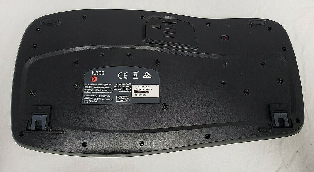 Logitech K350 Black Wave Unifying Wireless Keyboard NO USB RECEIVER ...