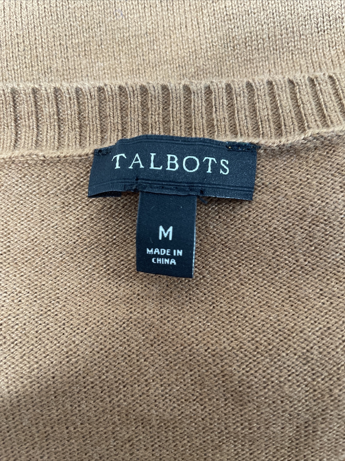 Talbots M Brown Soft Cotton Nylon Button Detail Sweater | eBay