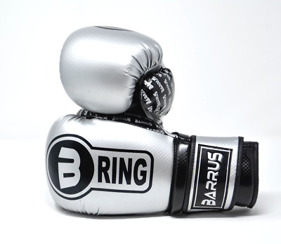 Gant Boxe Noir Argent 10 Et 16 OZ Fikbms Approuvé Muay Thai Kick Boxing ...