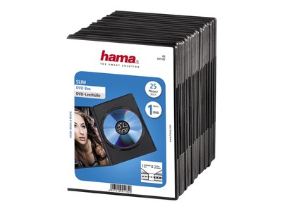 Hama DVD Slim Box 25 Black 1 dischi Nero case 00051182 | eBay