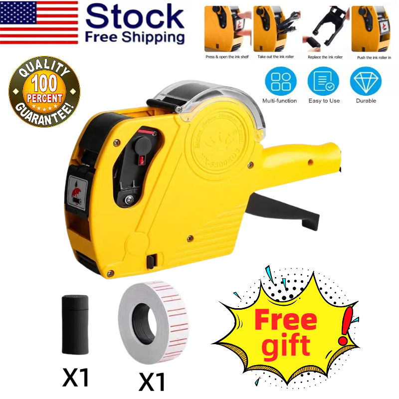 Labeling Machine 8 Digit Price Tag Gun With 600 Sticker Labels & 1 Ink ...