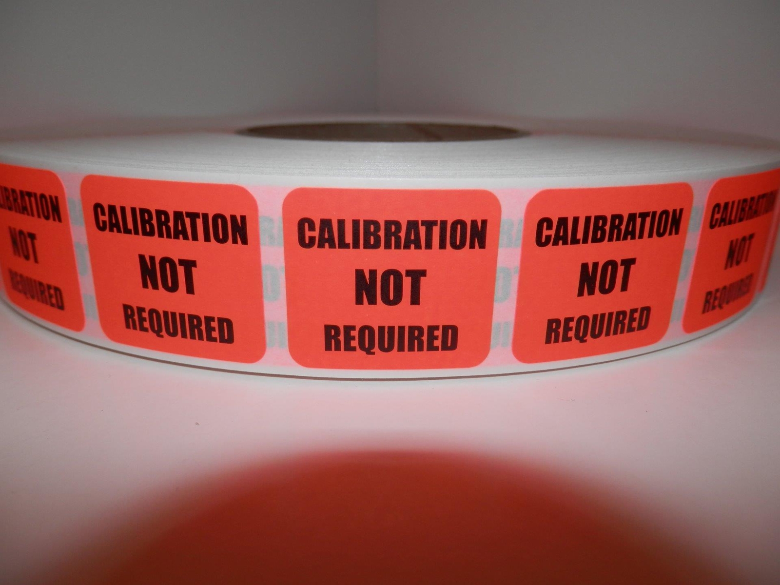 CALIBRATION NOT REQUIRED 1X1.125 fluorescent red Sticker Label 250/rl ...