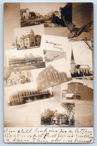 Whitehall Wisconsin WI Postcard RPPC Photo Greetings Multiview 1908 ...