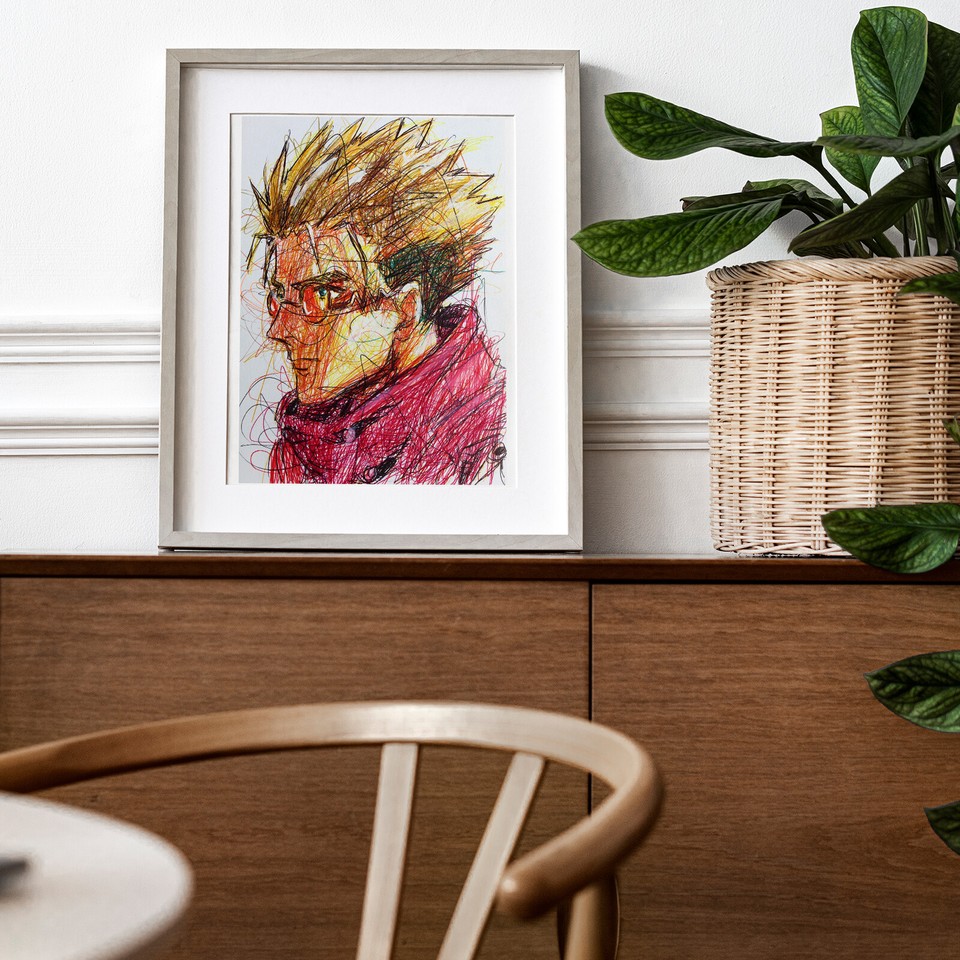 Vash the Stampede Ballpoint Pen Print, Trigun Art Poster | eBay